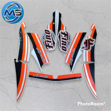 Jual Stiker Striping Motor Fino Putih Oren Sticker Lis Body Standar Shopee Indonesia