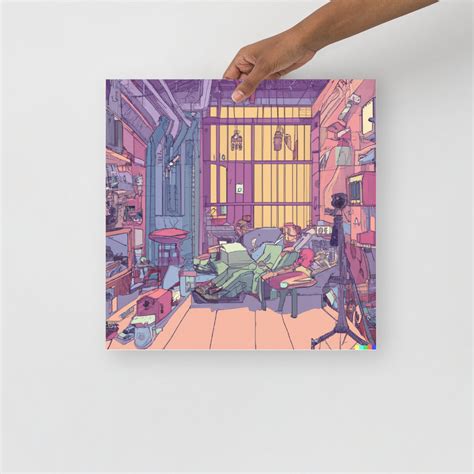 Lofi Wall Art Japanese Anime Aesthetic Poster Wall Decoration Lo Fi