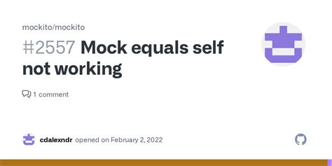 Mock Equals Self Not Working · Issue 2557 · Mockitomockito · Github