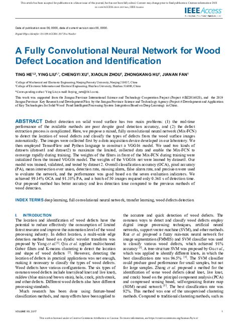 Pdf A Fully Convolutional Neural Network For Wood Defect Location And Identification