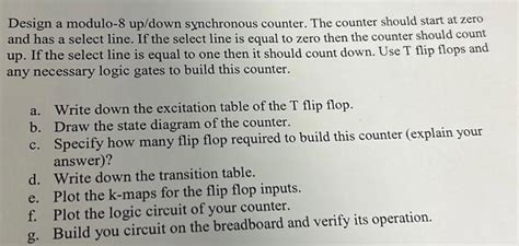 Solved Design A Modulo 8 Updown Synchronous Counter The