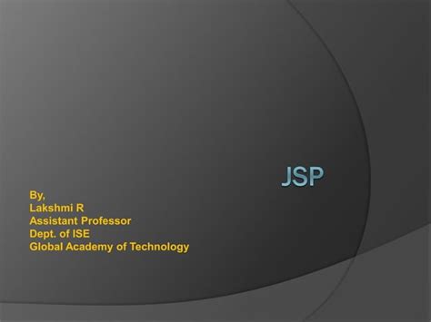 Jsp Presentation PPT