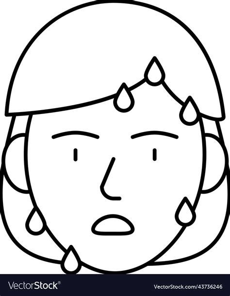 Sweats Hiv Symptom Line Icon Royalty Free Vector Image