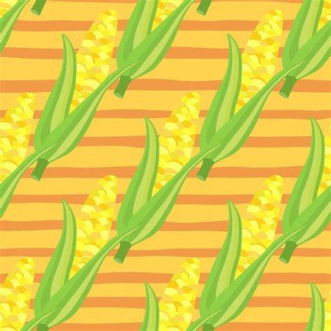Premium Vector Corn Plants Seamless Pattern Corn Cobs Endless Wallpaper
