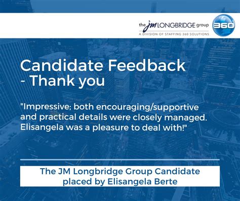 The Jm Longbridge Group On Linkedin Recruitment Candidatefeedback