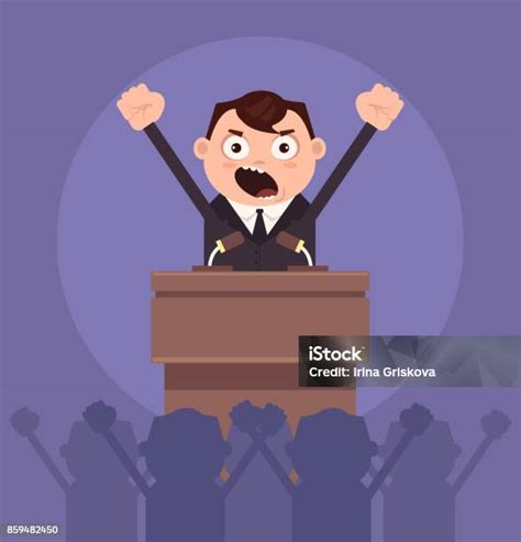 성 난 사업가 사무실 노동자 정치가 남자 문자 연단에서 말하기 반란 개념 정치인에 대한 스톡 벡터 아트 및 기타 이미지 정치인 Publicity Event