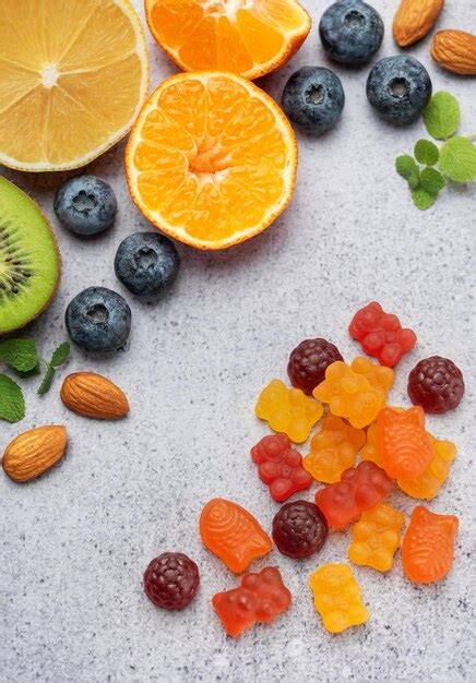 Premium Photo Chewable Gummy Vitamins And Fruits