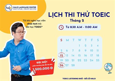 Thi thử TOEIC nhận quà trị giá lên đến Lịch thi thử TOEIC tháng Halo