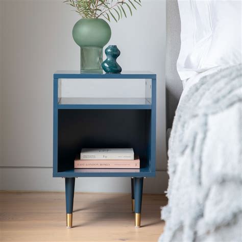 Kennedy Blue Side Table Wooden Side Table Modern Side Table
