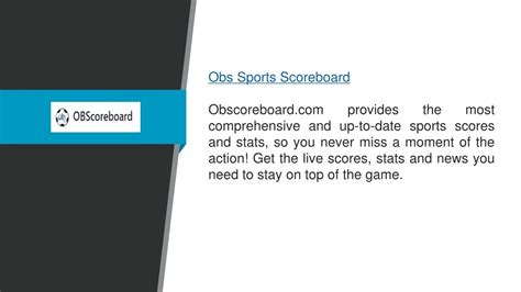 PPT Obs Sports Scoreboard Obscoreboard Com PowerPoint Presentation Free Download ID