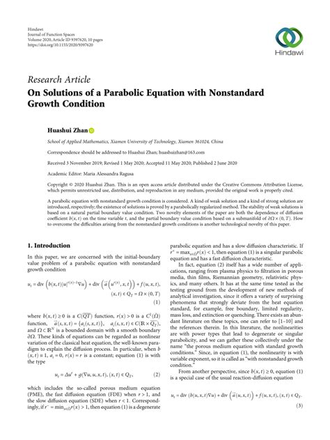 Pdf On Solutions Of A Parabolic Equation With Nonstandard Growth Condition
