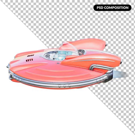 Premium Psd Spaceship Isolated 3d