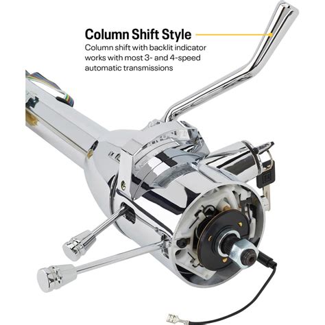 Universal Tilt Steering Column 30 Polished Chrome Column Shifter