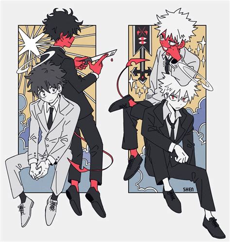 Midoriya Izuku And Katsuki Bakugou Villain Au Inverted Boku No