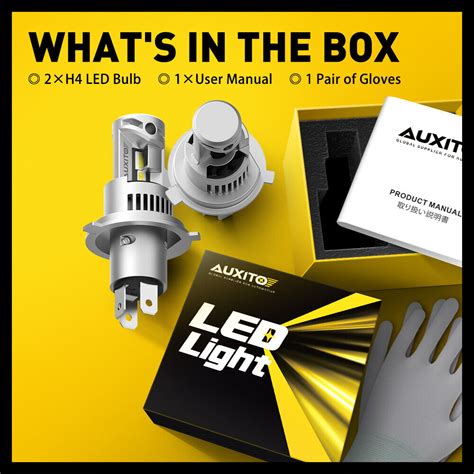 Auxito 9003 H4 Hb2 Led Headlight Bulb Light Globes Kit Highlow Beam