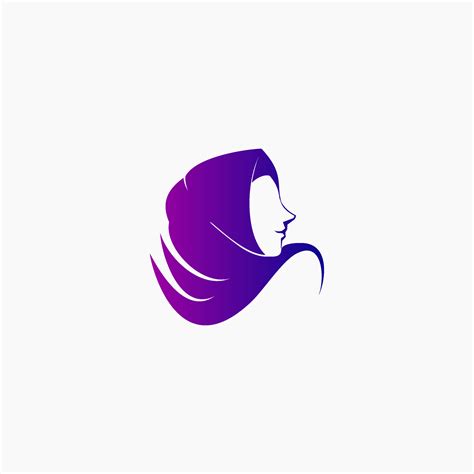 Purple Beautiful Hijab Woman Silhouette 17715115 Vector Art At Vecteezy