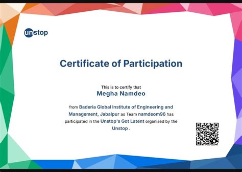 Megha Namdeo On Linkedin Unstop Skillshowcase Professionalgrowth Engineering Gratitude