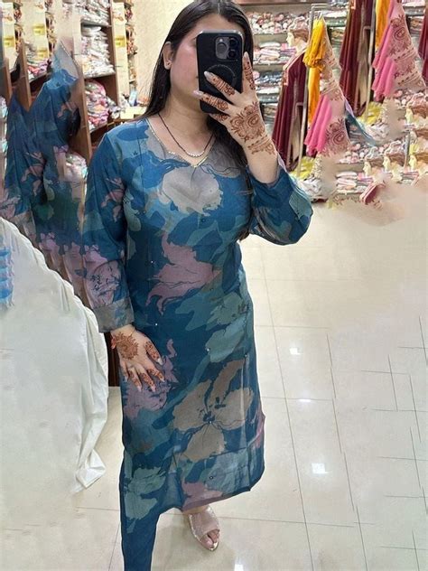 Buy Rujave Floral Printed V Neck Sequinned Straight Kurtas Kurtas For
