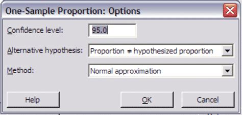 how to run a one proportion test in minitab glss
