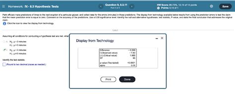 Solved Homework IV Hypothesis Tests Question Chegg