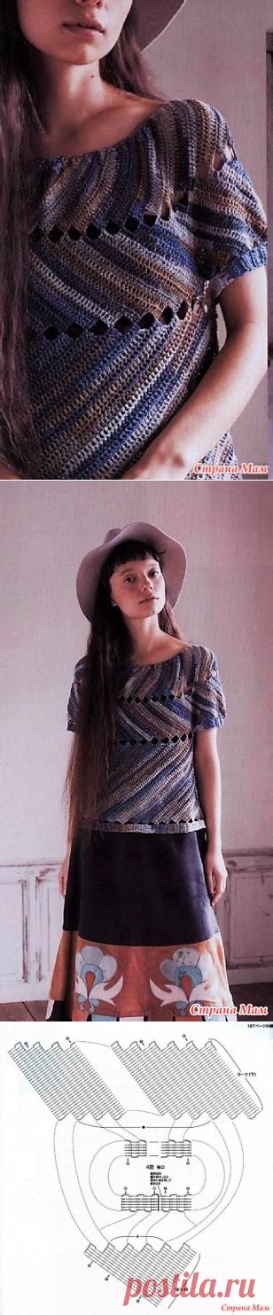 Диагонали Кофточка крючком ВЯЗАНАЯ МОДА ДЛЯ НЕМОДЕЛЬНЫХ ДАМ Стра