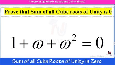 How To Prove That Sum Of All Cube Roots Of Unity Is Equal To Zero Maths Class 10 Youtube