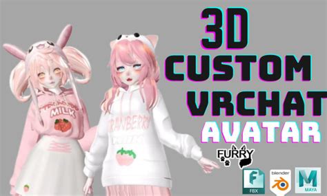 Create Custom Vrchat Avatar 3d Model Furry Avatar 3d Anime Vrc