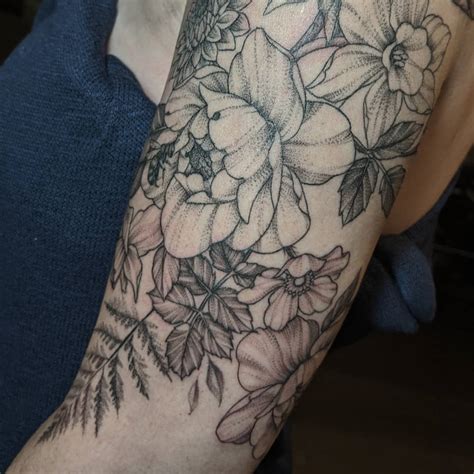 Peony Flower Tattoo Sleeve