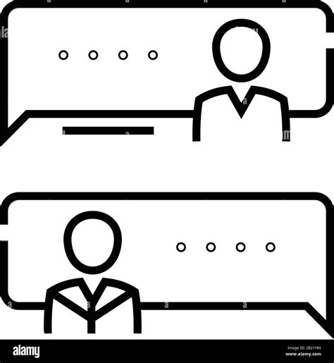 Negotiating Persons Line Icon Concept Sign Outline Vector