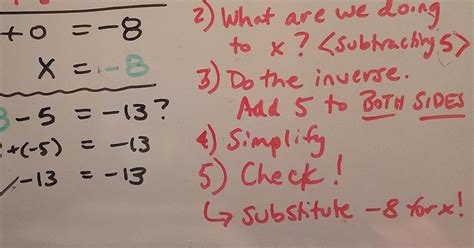 Algebra I Field School Solving One Step Equations
