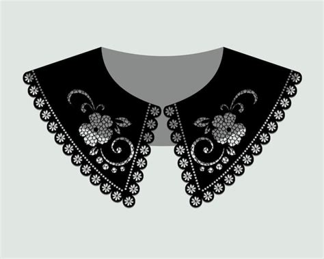 Premium Vector Black Cotton Collar Lace Design Vector