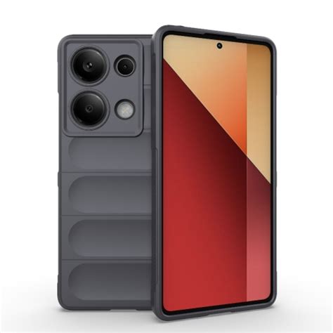适用于小米 Redmi Note 13 Pro 4g国外版 幻盾tpu绒布手机壳（深灰色）