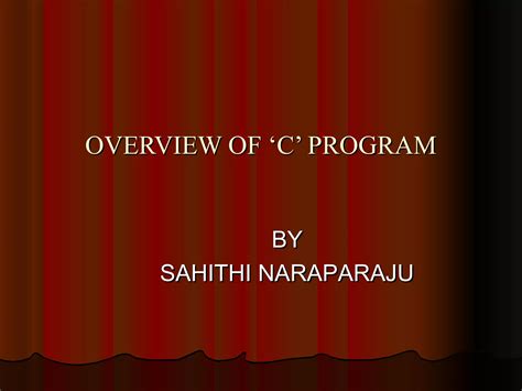 Overview Of ‘c Program Ppt Programming Languages Computing