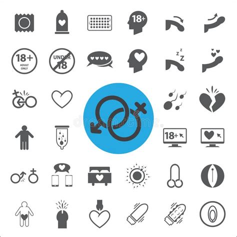 Iconos De La Muestra Y Del Símbolo Del Sexo Fijados Ilustración Del