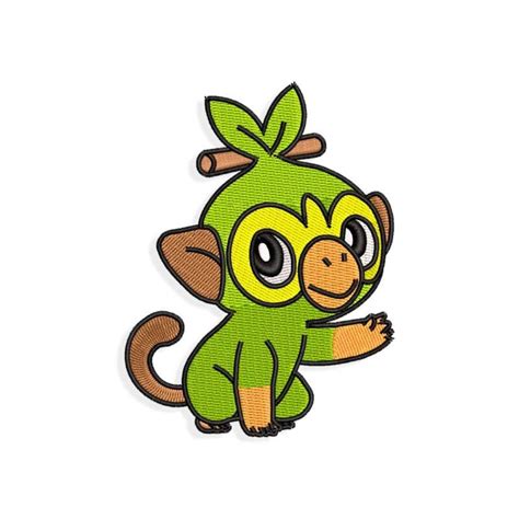 Pokemon Grookey Embroidery Design Files