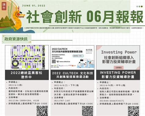 社會經濟入口網 111年6月社創推廣訊息整理