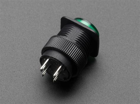16mm Illuminated Pushbutton Green Momentary Australia