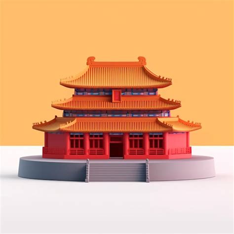 Premium Ai Image 3d Rendered Chinese Style Ancient Architectural Scene
