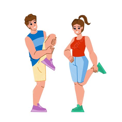 Couple Exercising Vector Sport Man Female Sportswear Room Png And