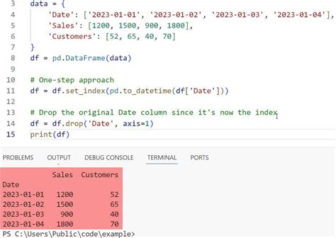 how to set date column as index in pandas python