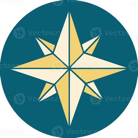 Iconic Tattoo Style Image Of A Star 45121365 Png