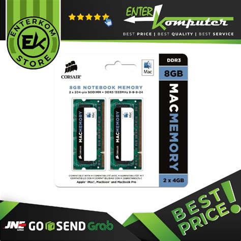 Corsair SO-DIMM DDR3 8GB PC10600 - CMSA8GX3M2A1333C9 - For Mac Apple ...