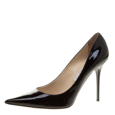 Jimmy Choo Black Patent Leather Abel Pointed Toe Pumps Size 41 Jimmy