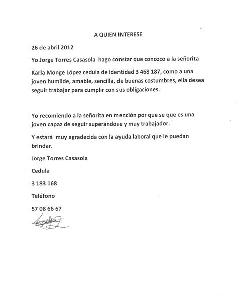 Carta De Recomendacion De Migracion Ejemplo De Carta De Recomendacion