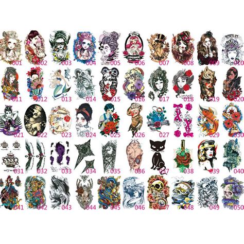 36 Sheet Body Art Beauty Makeup Sexy Dangerous Sexy Skull Tattoo