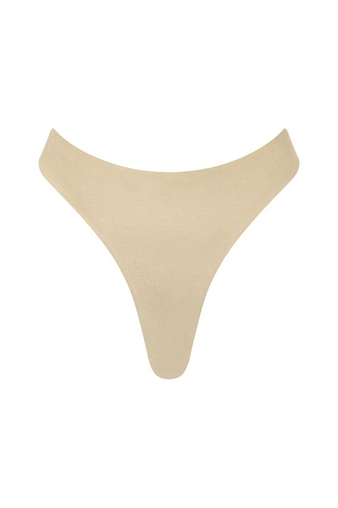 Daria High Waist Bikini Bottom Khaki Flook The Label