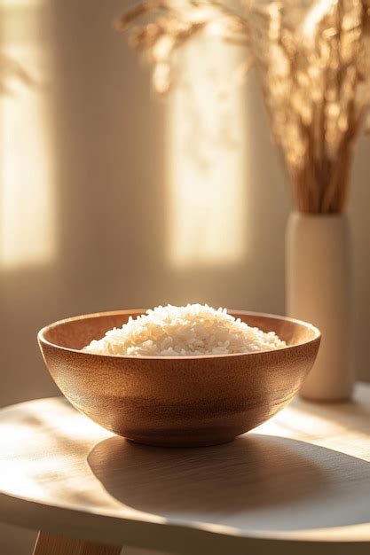 Warm And Inviting Table Setting With Overflowing Bowl Of White Rice