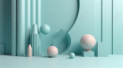 매혹적인 3d 렌더링 파란색 벽을 배경으로 한 미니멀리스트 파스텔 기하학적 장면 리스 배경 푸른 벽 배경 미니멀 배경 이미지 Hd 리스 푸른 벽 미니멀 배경