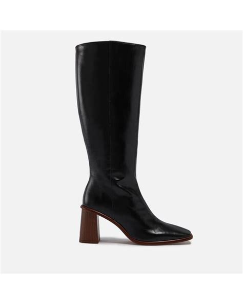 Alohas East Leather Heeled Knee High Boots In Black Lyst