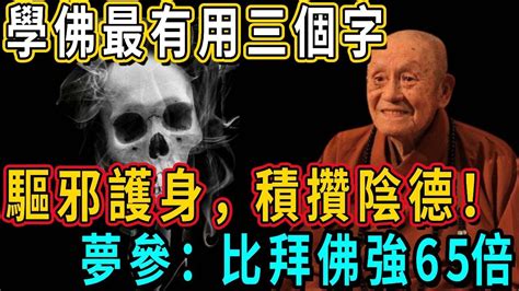 一定要記住！學佛人要常念3字神咒！不僅驅邪護身，還能積攢陰德！連夢參和尚都說：這力量比燒香拜佛強65倍！丨佛談大小事 Youtube